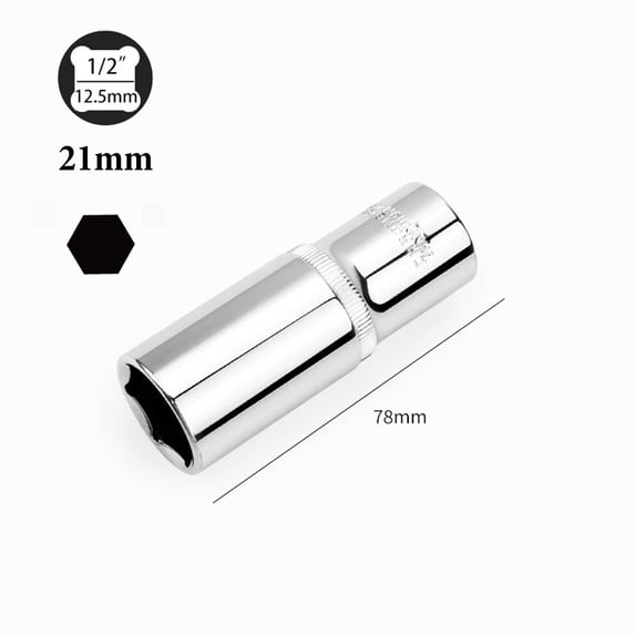1/2inch 8-27mm Deep Socket Adapter Hex Socket Wrench Drive Heads ...