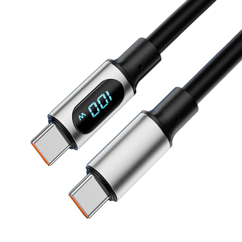 1.2m/2m 100W Type C LED Data Cable with Real Time Digital Display ...