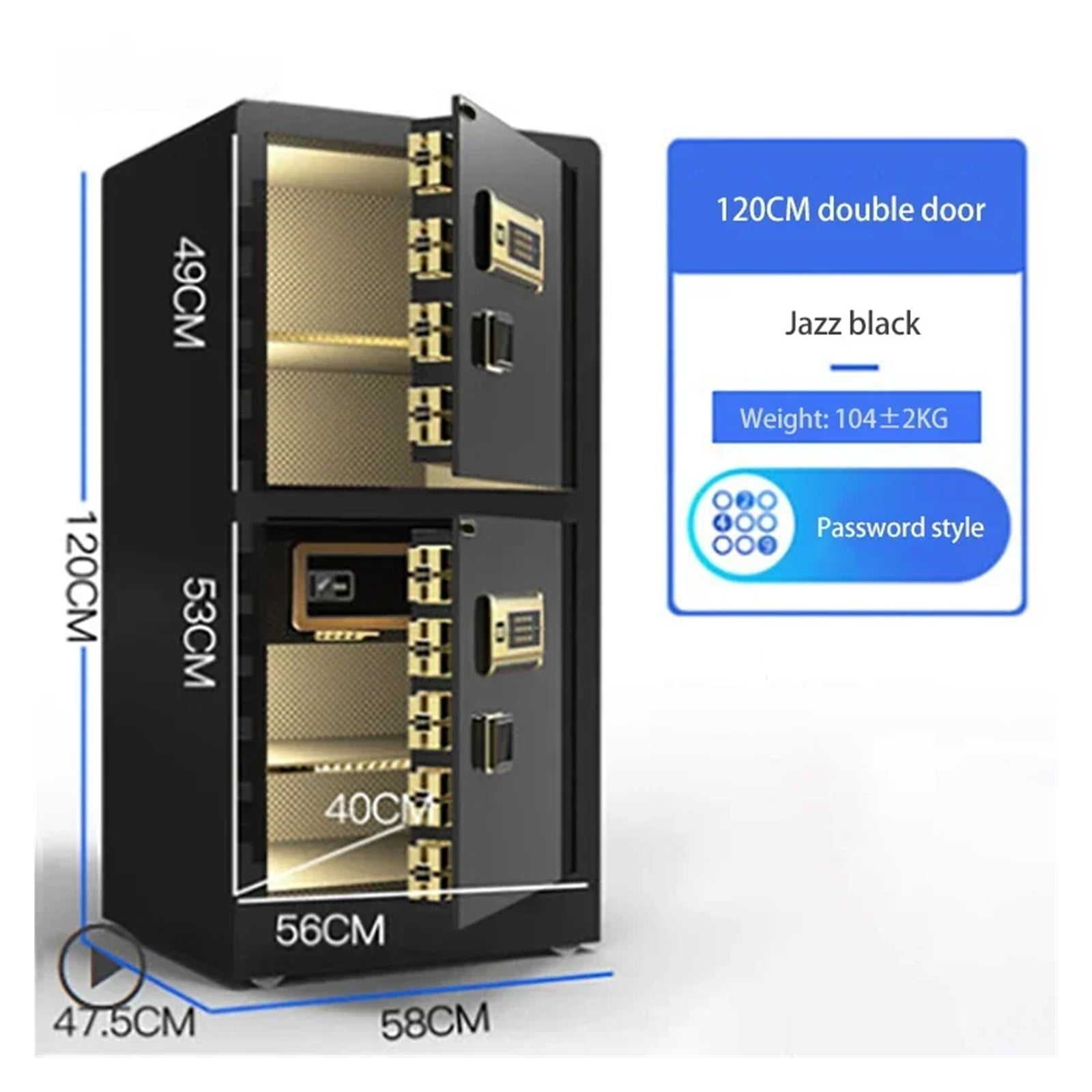 1.2m Hight Safe Box Home Anti-theft Box Small Fingerprint Password ...