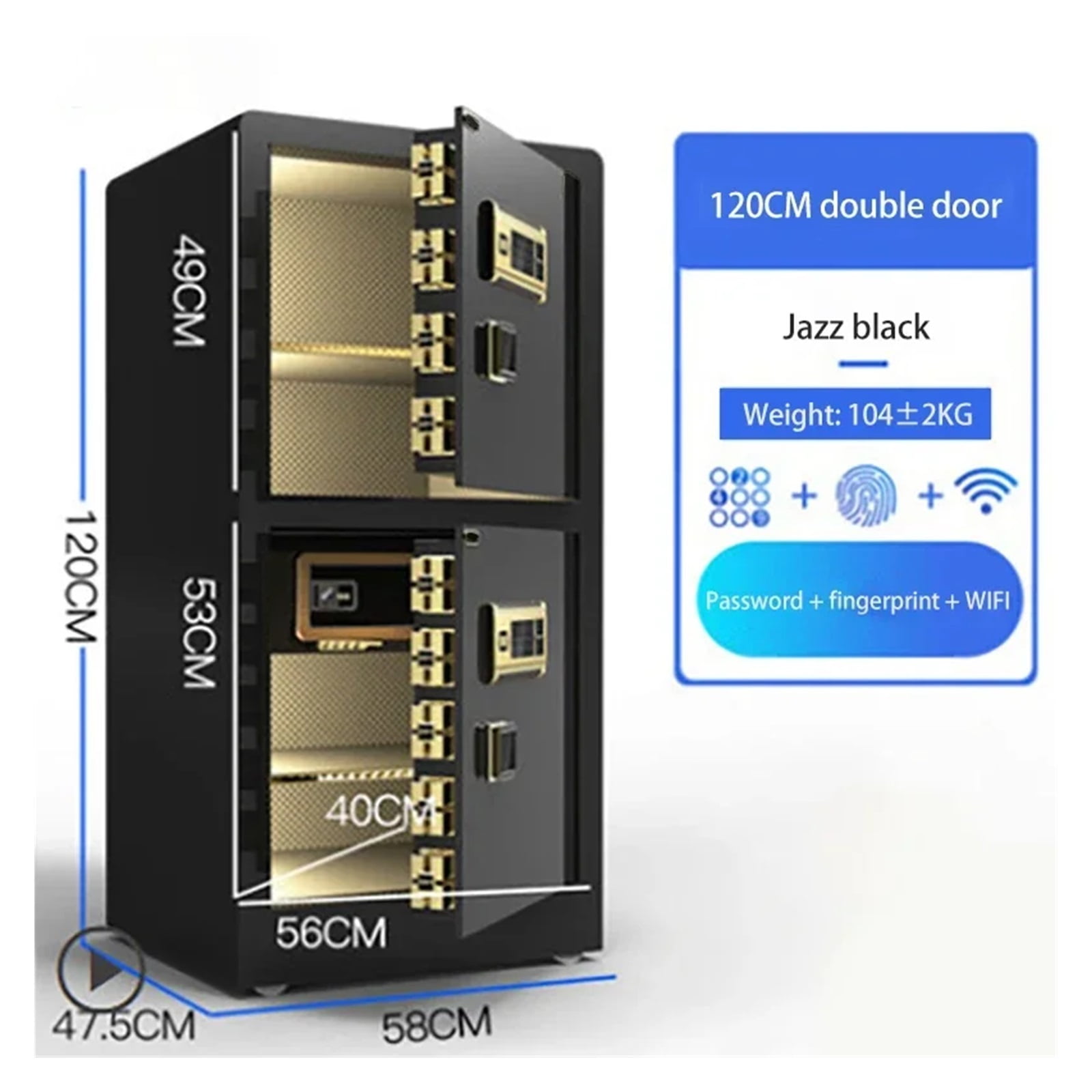 1.2m Hight Safe Box Home Anti-theft Box Small Fingerprint Password ...