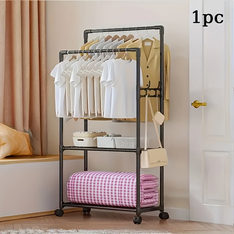 1/2pc Heavy-Duty Clothes Rail - Freestanding Garment Rack with Locking ...