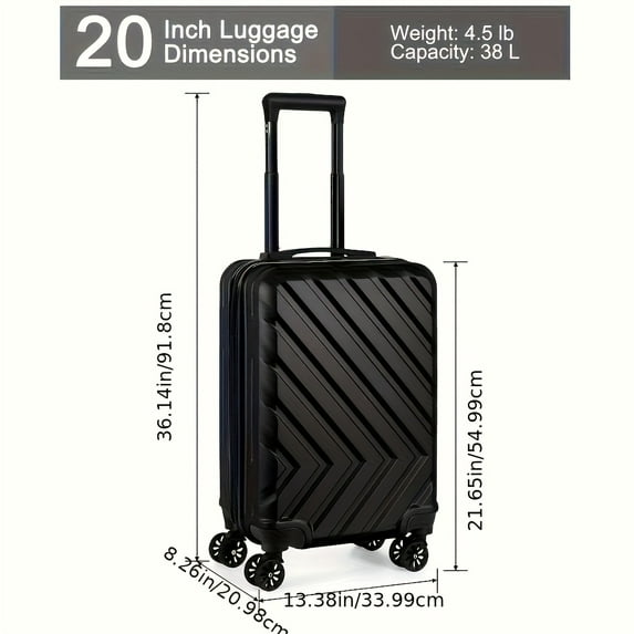 1/2pcs Compact Carry-On Luggage Set - 20"Wheeled Satchel Suitcase & 14 ...