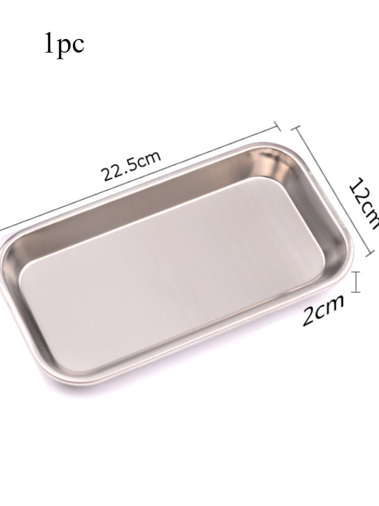 1/2pcs Kitchen Tray Stainless Steel Square Storage Tray Dental Medical ...