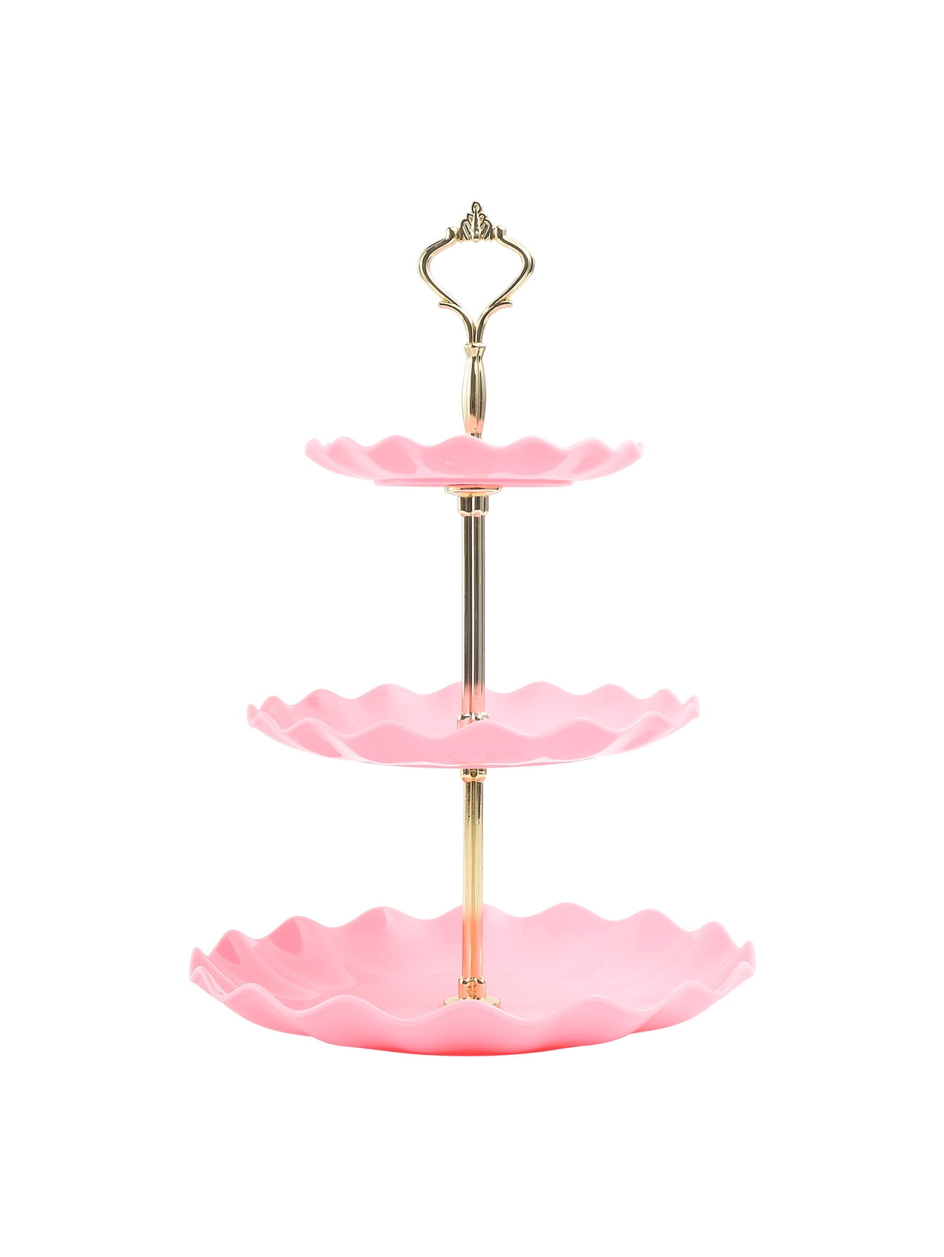 1/2pcs Nordic style double layer fruit plate Pink plastic cake plate ...