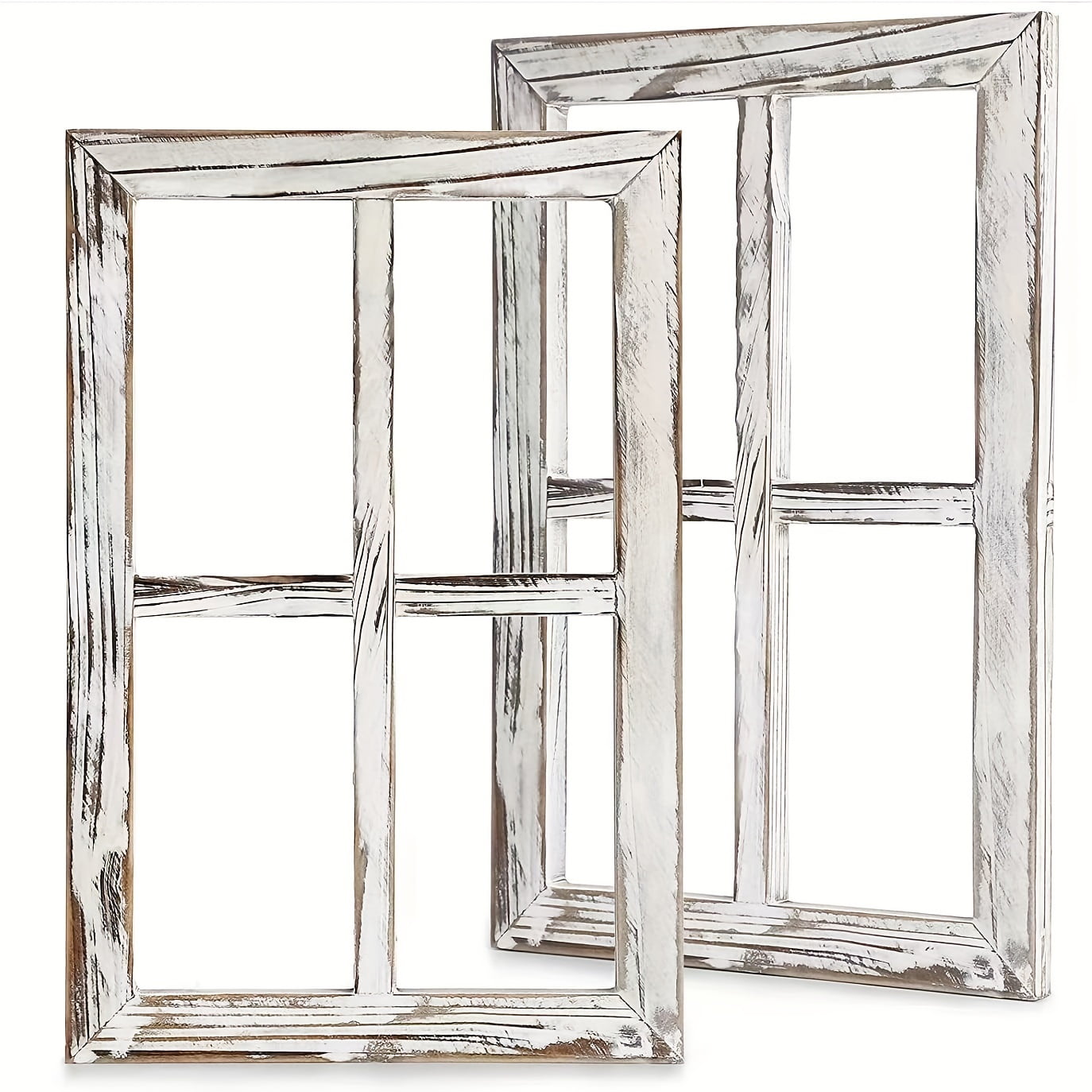 1/2pcs, Rustic White Wooden Window Frame Decor, Farmhouse Style ...