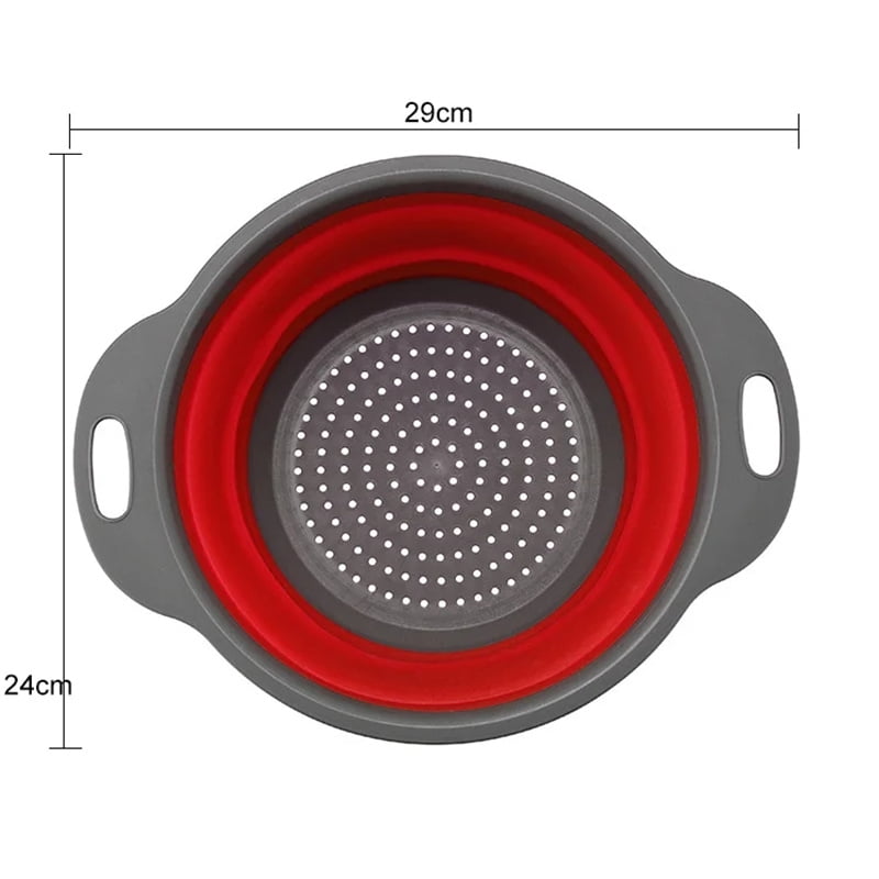 1/2pcs Silicone Round Folding Vegetable Fruits Washing Drain Basket ...