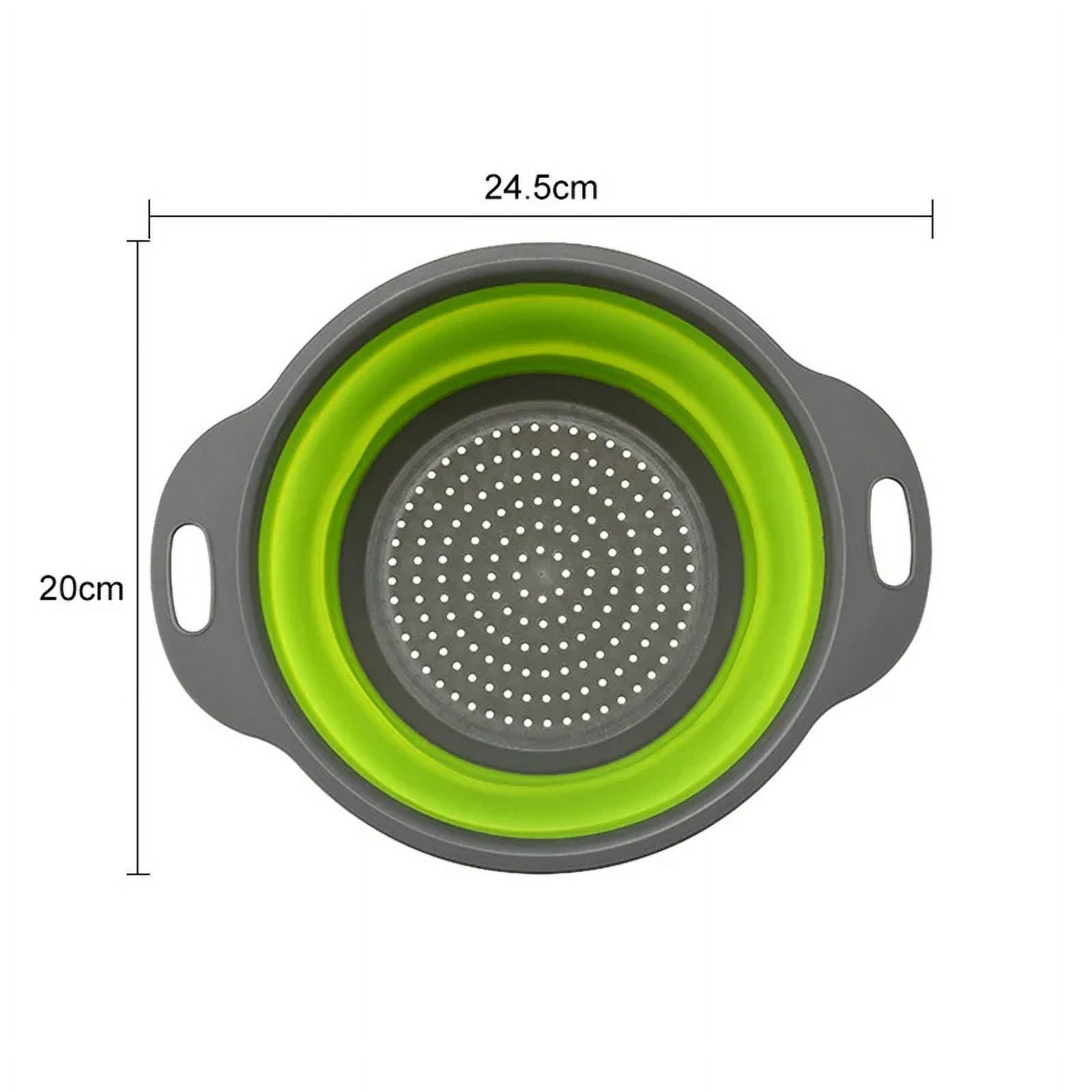 1/2pcs Silicone Round Folding Vegetable Fruits Washing Drain Basket ...