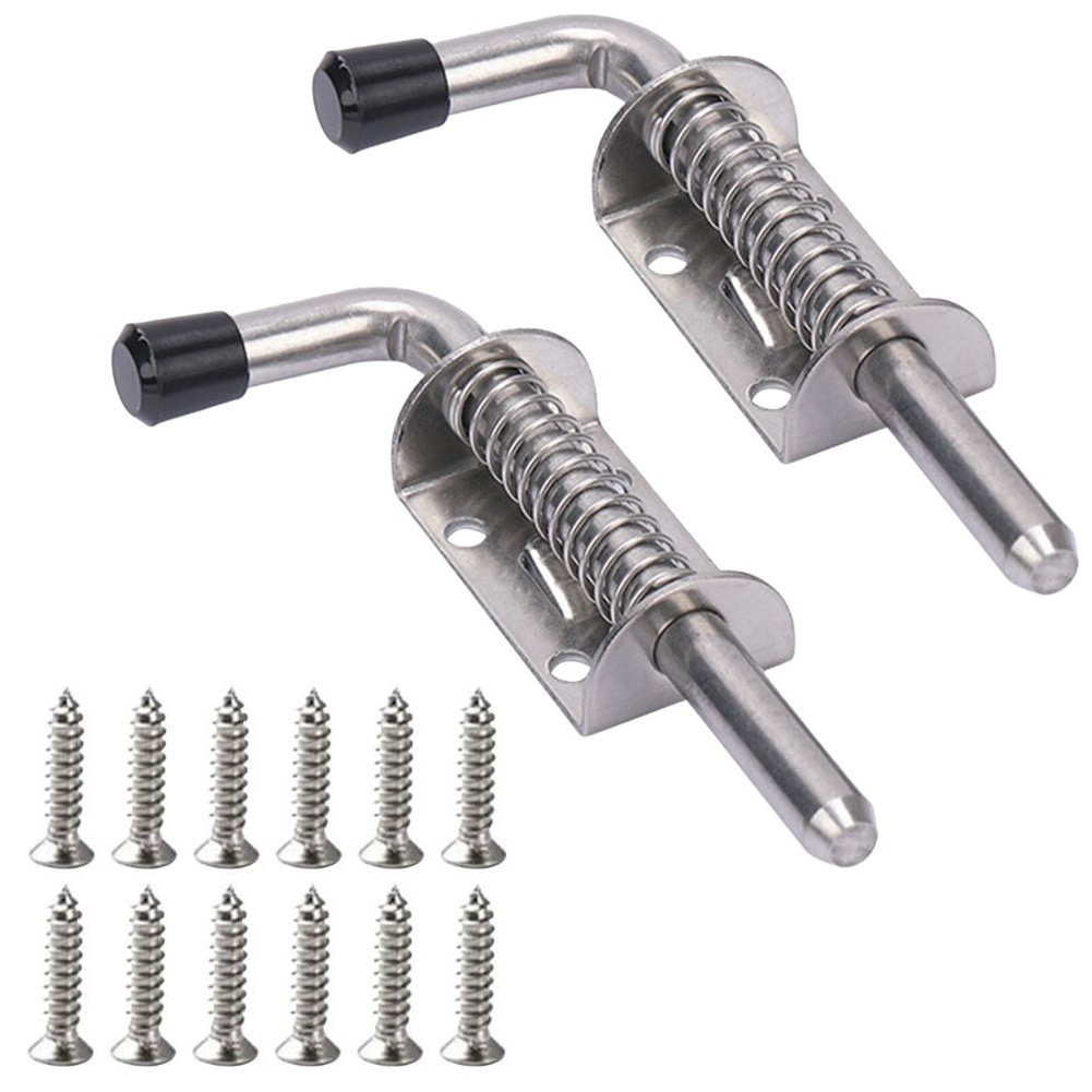 1/2pcs Spring Loaded Latches Pins Sliding Door Lock Stainless Steel ...