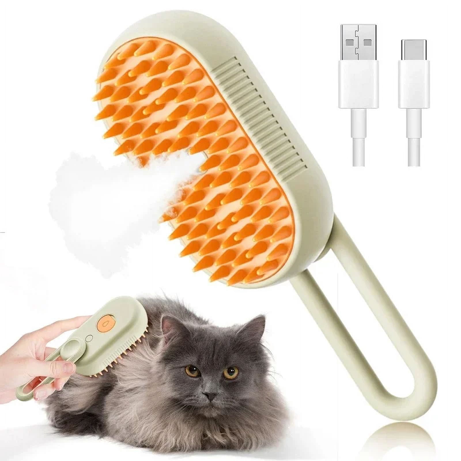 1~2pcs Steam Pet Brush 3-in-1 Massage Dog Steamy Brush Spray Beauty ...