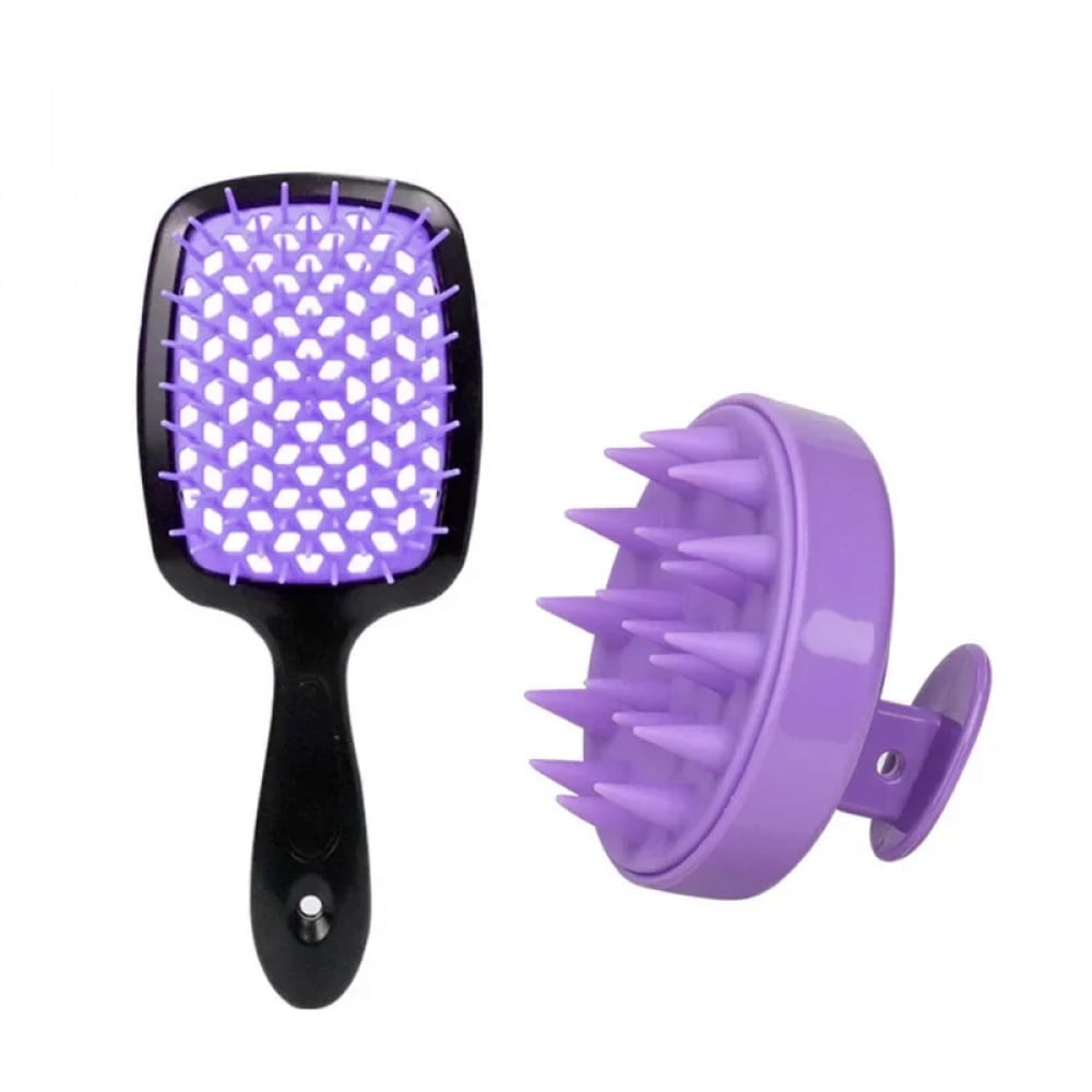1/2pcs set Scalp Massage Comb Hollow Out Comb Shampoo Massage Brush For ...