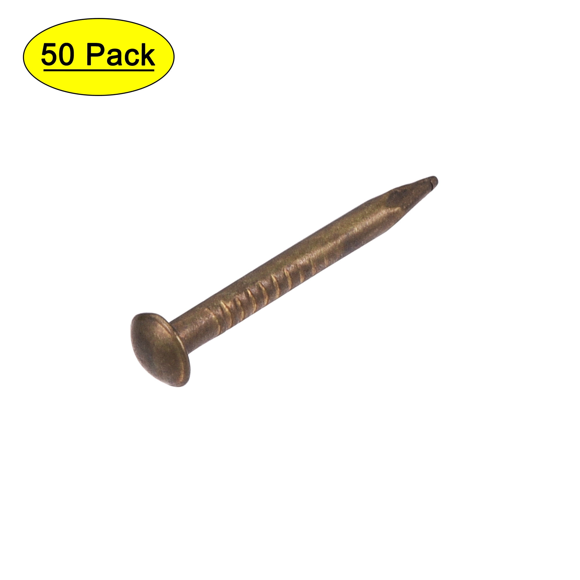 1.2x12mm Small Tiny Nails Brass Bronze Tone 50 Pack - Walmart.com