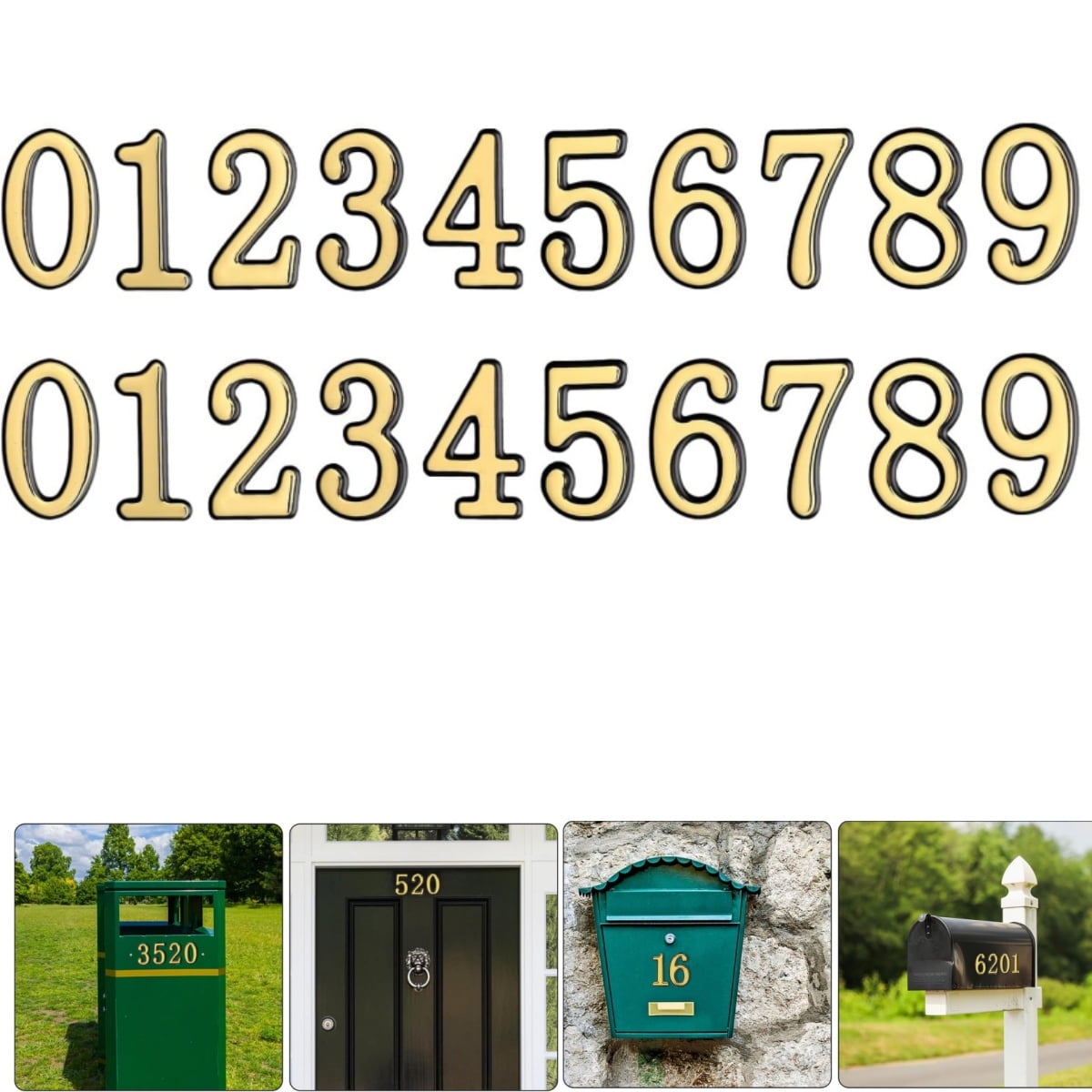 1.2x2.1in Mailbox Numbers,0-9 Number Stickers with Sticky Tabs,Yahome ...