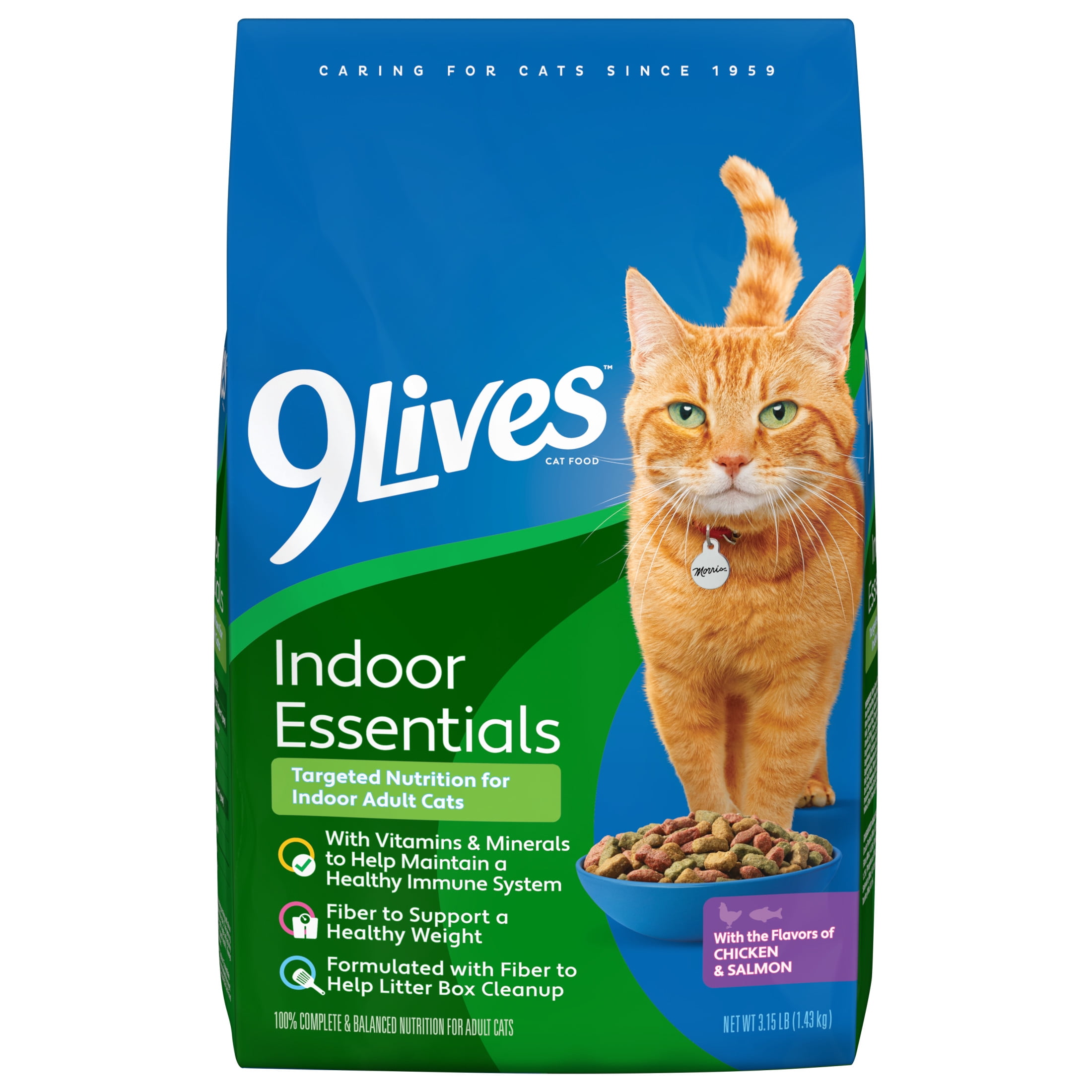 9Lives Indoor Essentials Dry Cat Food for Adult Cats with Chicken ...