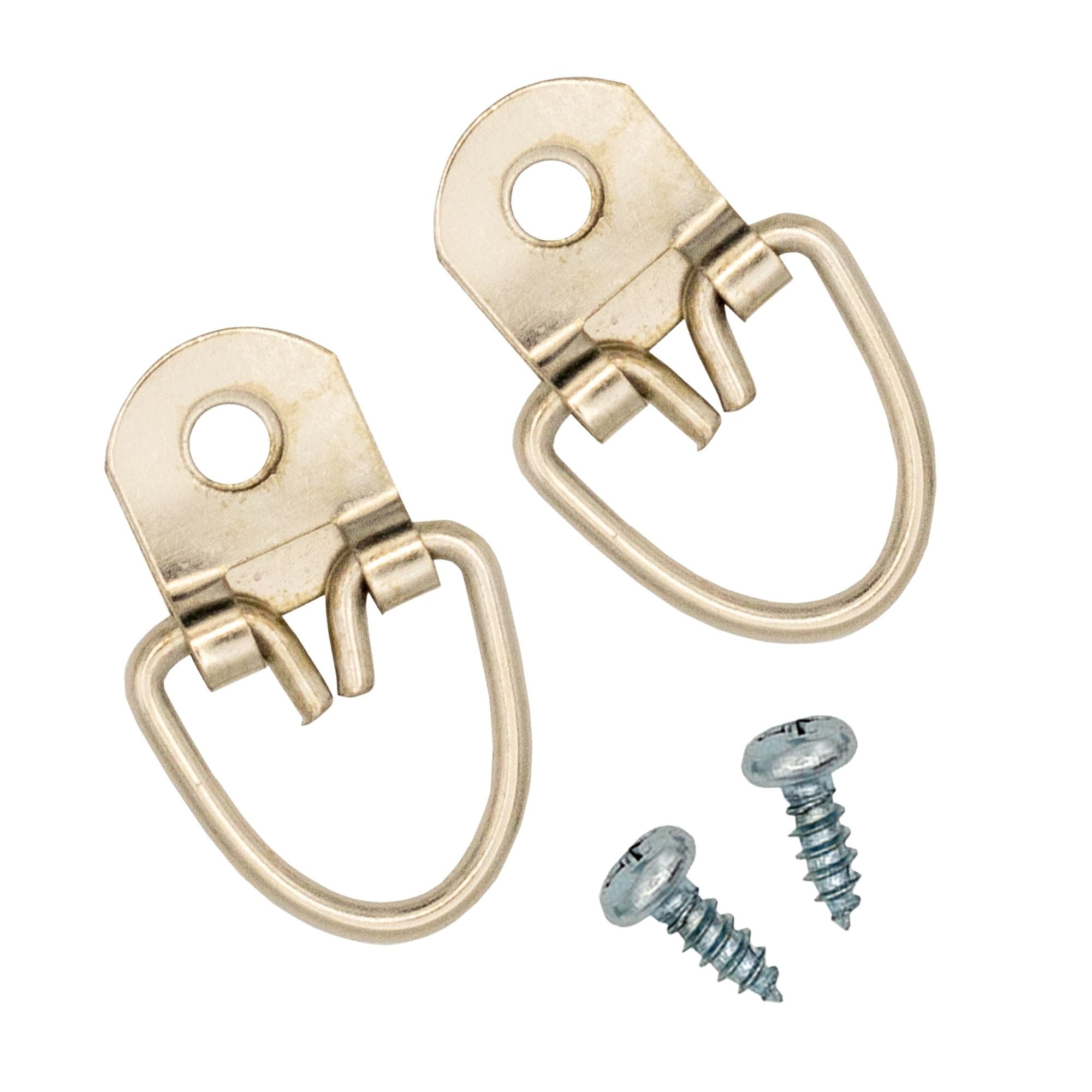 1-3/16" x 5/8" Zinc-Plated Heavy Duty D Ring Picture Hanger with Screws ...