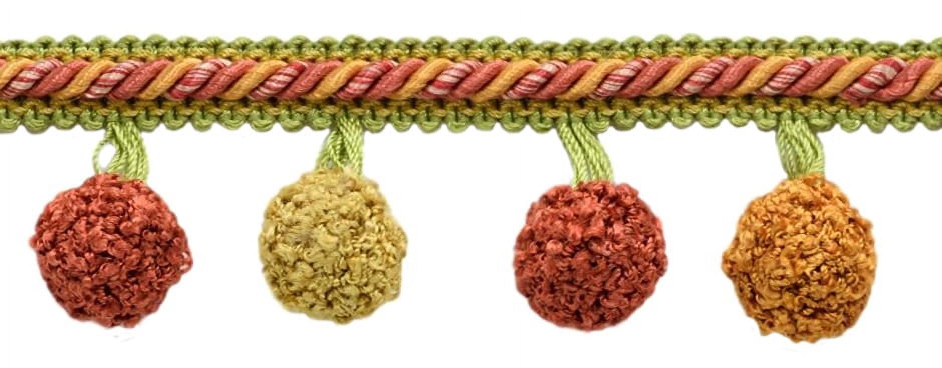 1 3/4" (4cm) Arbor Collection Pompom Tassel Fringe Trim with Decorative ...