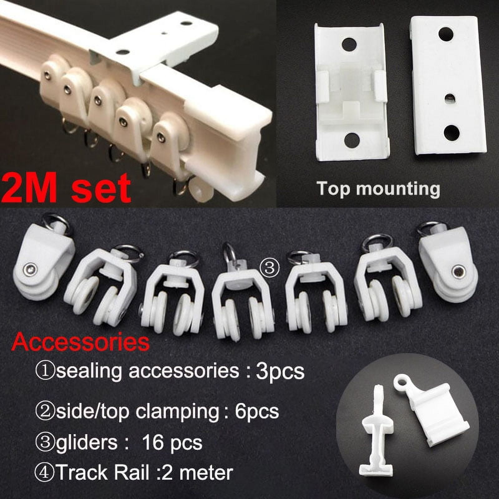 1/3/4/5/6/10M Flexible Ceiling Mounted Curtain Track Rail Straight ...