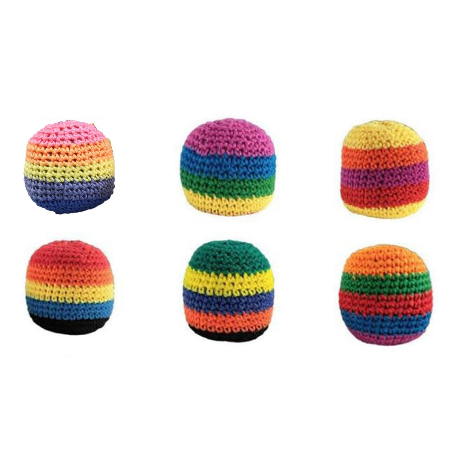 1/3/4/6/8Pcs Handmade Knitted Footbag Set,Colorful Crochet Kick Bags ...