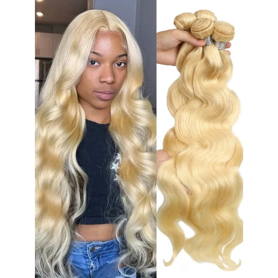 1/3/4 613 Blonde Hair Extension Brazilian Hair Weave Bundles Body Wave ...