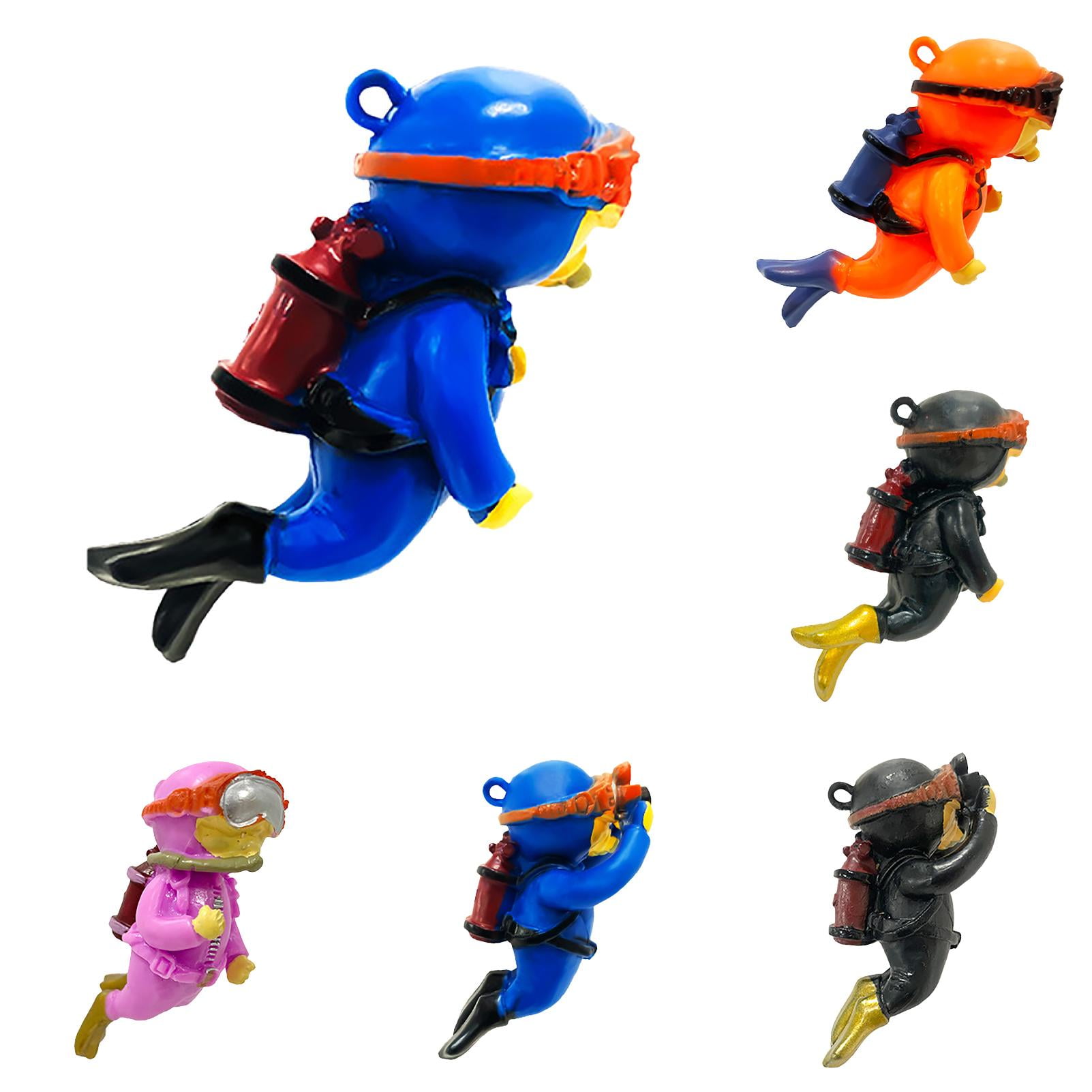 1/3/4/6PCS Floating Fish Tank Diver Decorations, Little Diver Aquarium ...