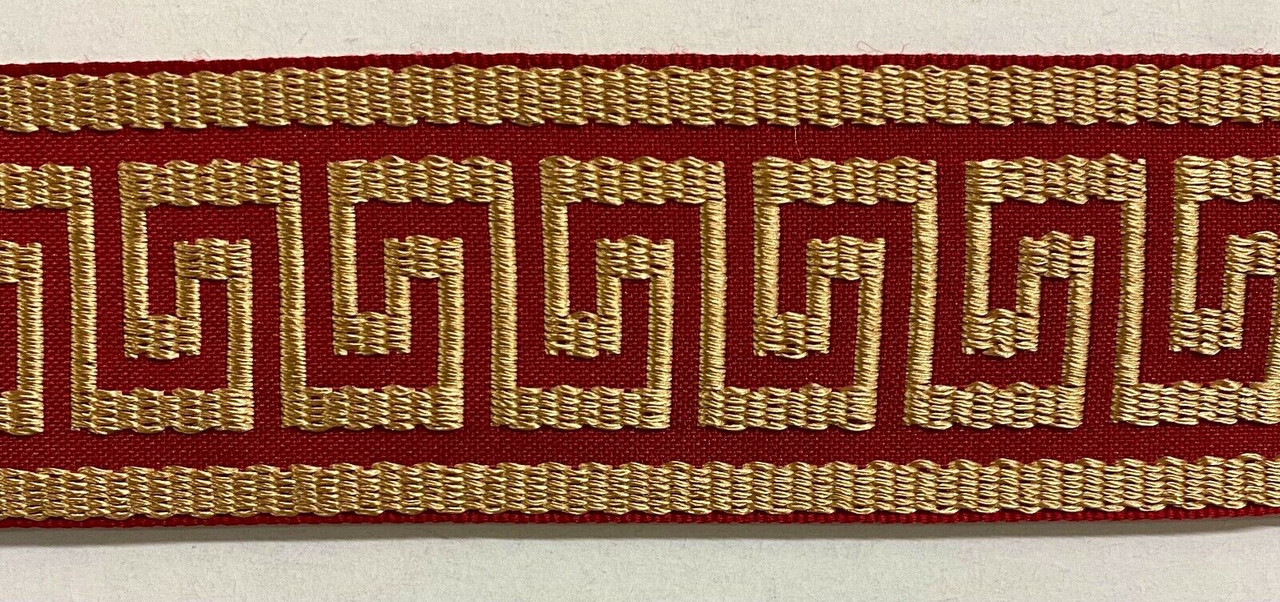 1-3/4" Greek Key Jacquard Woven Ribbon Trim - 6 Continuous Yards - Many ...