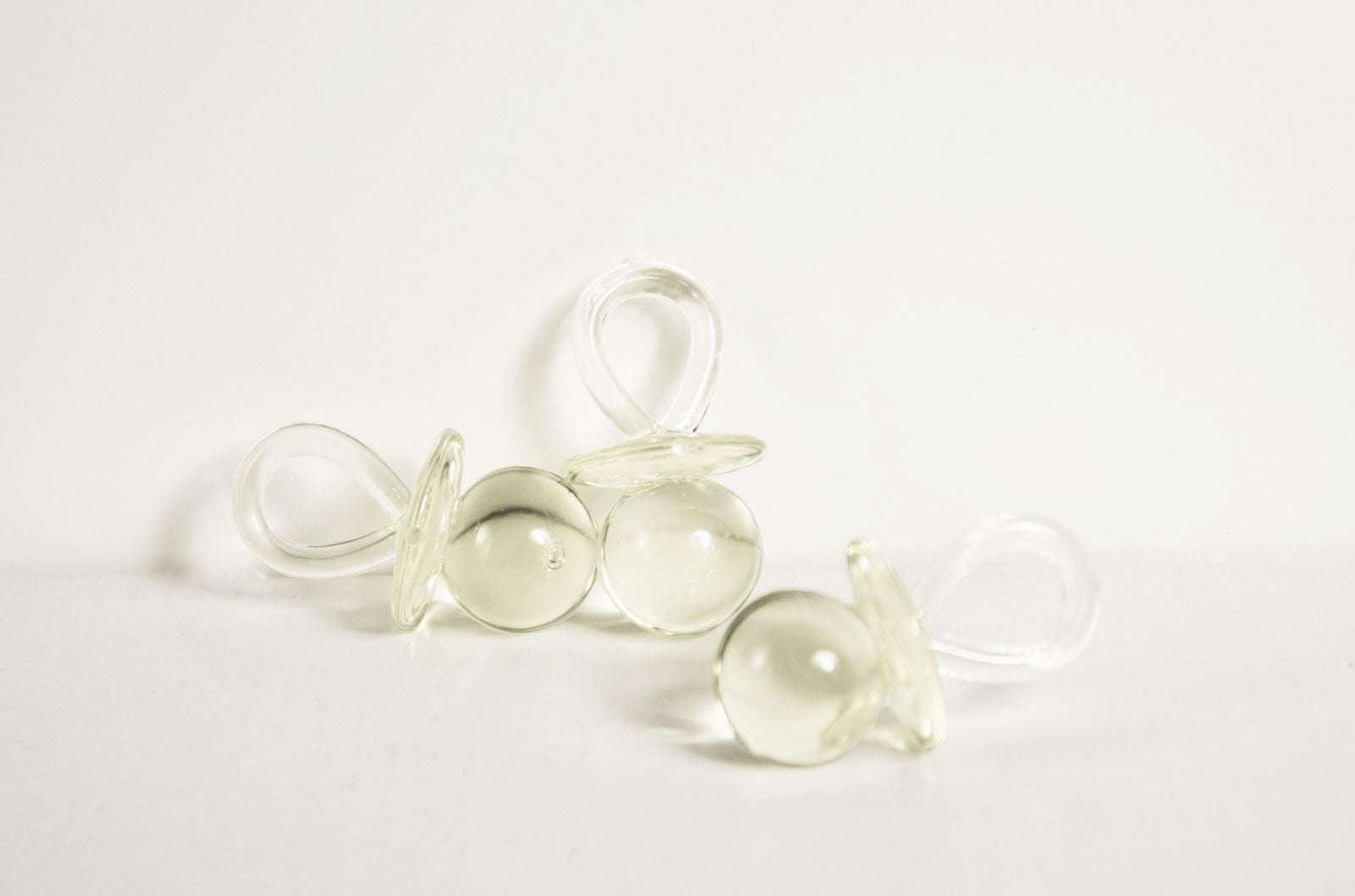 1-3/4" Mini Clear Plastic Accessory Pacifiers Baby Shower Game Gender ...