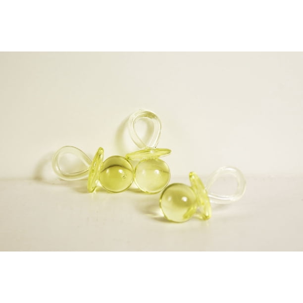 1-3/4" Mini Clear Plastic Accessory Pacifiers Baby Shower Game Gender ...