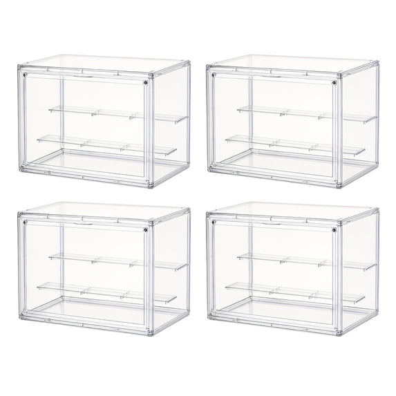 1/3/4‑Pack Stackable Transparent Plastic Display Storage Boxes ...