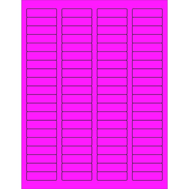1 3/4' x 1/2' Fluorescent P Return Address Labels, for Laser jet ...