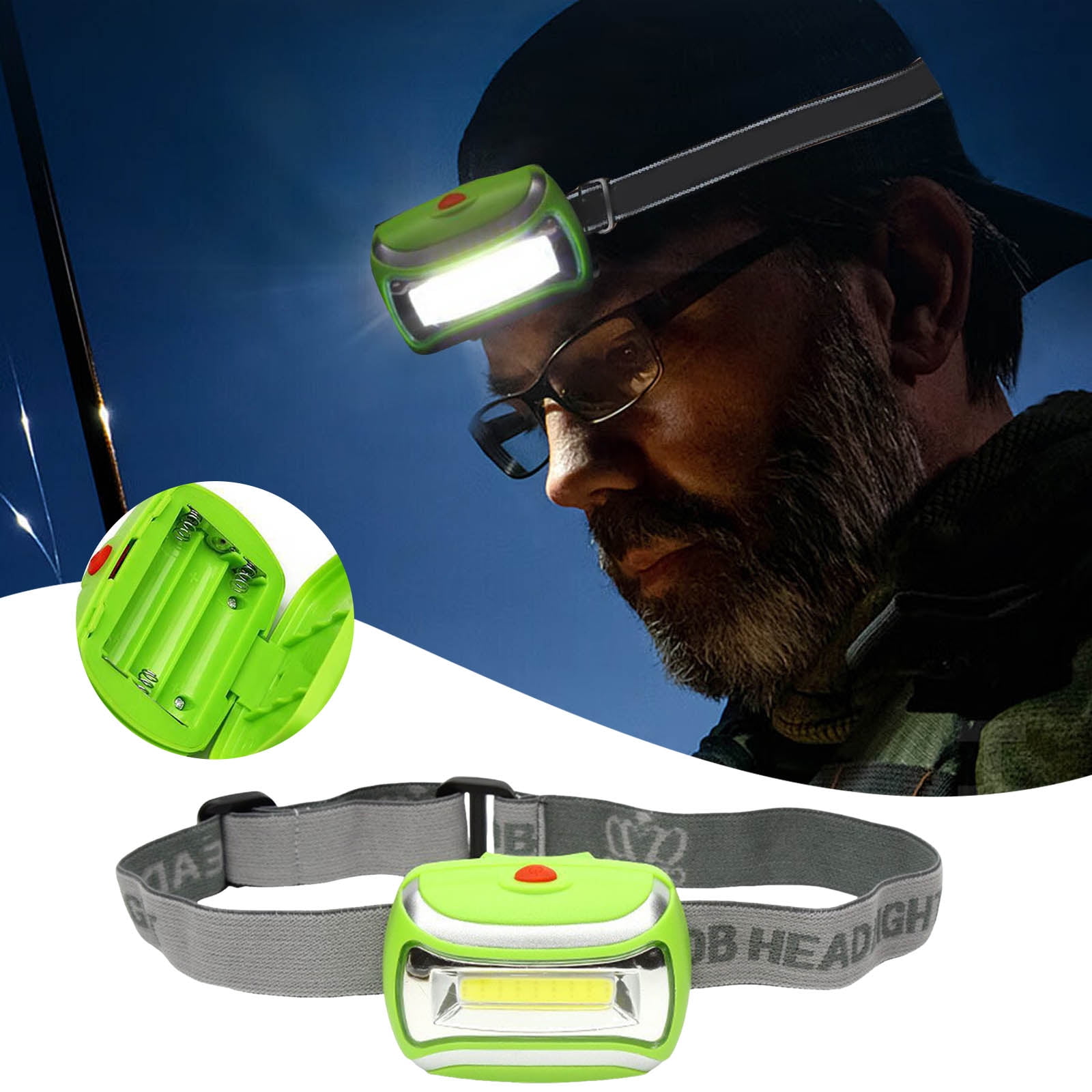 1/3/4PCS Adjustable Elastic Strap Head Lamp Ultra Bright 3W LED Head ...