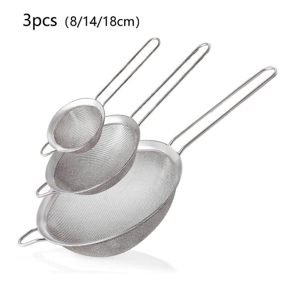 1/3/4Pcs/Set Stainless Steel Wire Fine Mesh Oil Strainer Flour Colander ...