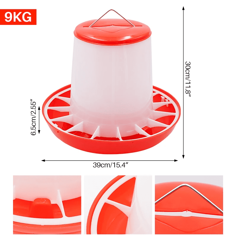 1/3/5/9Kg Automatic Chicken Feeder Bucket Rooster Hen Feeding Device ...