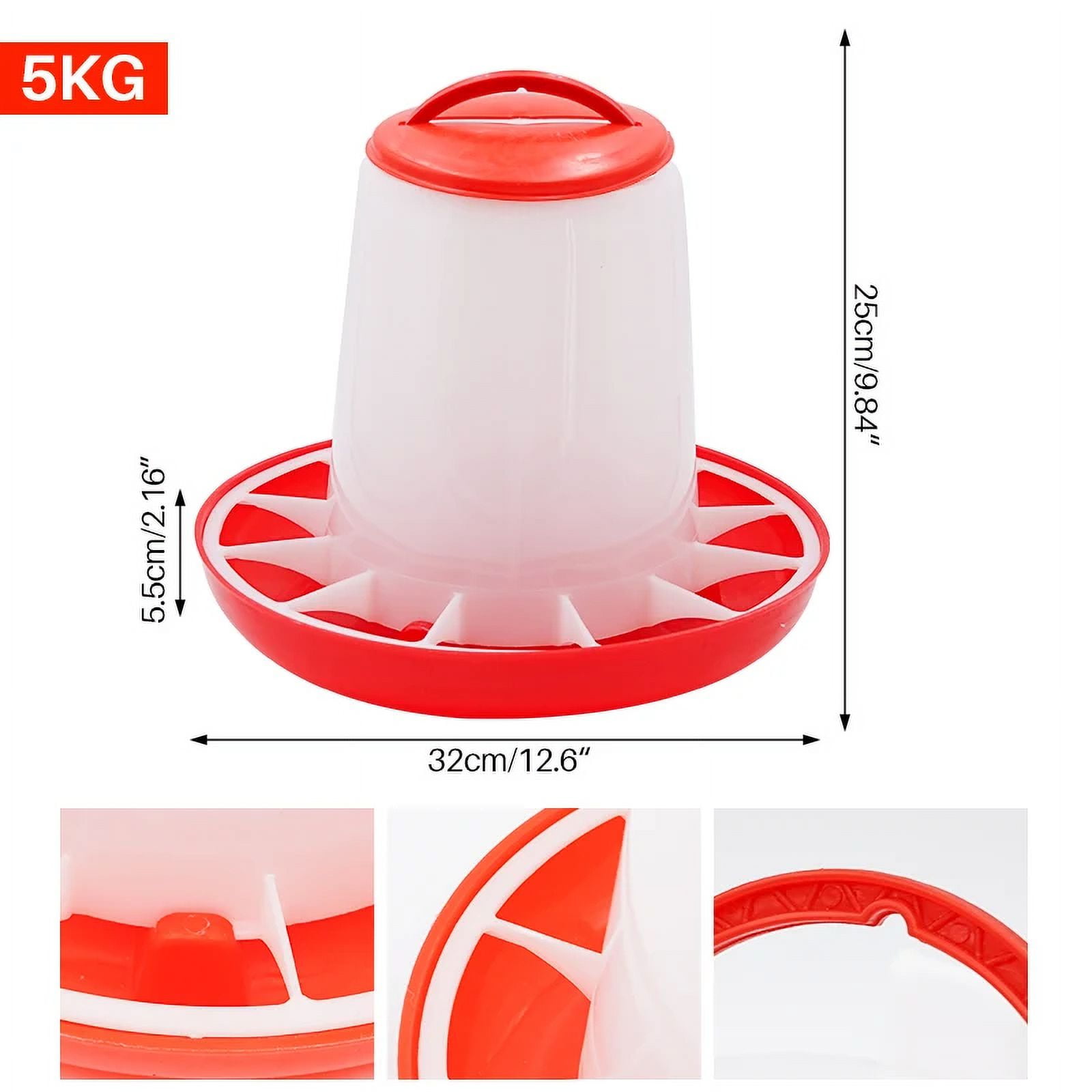 1/3/5/9Kg Automatic Chicken Feeder Bucket Rooster Hen Feeding Device ...