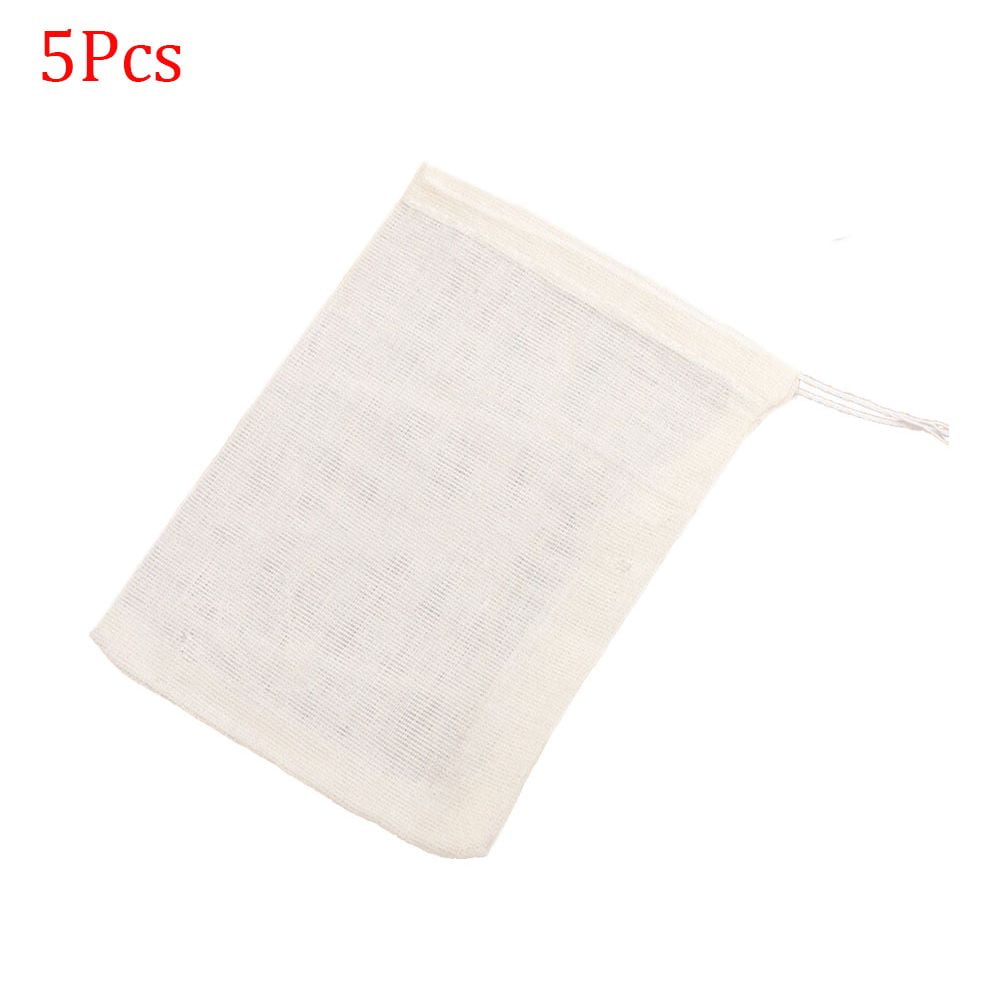 1/3/5PCS Reusable Tea Coffee Cooking Food Colander Cotton Filter Bag ...