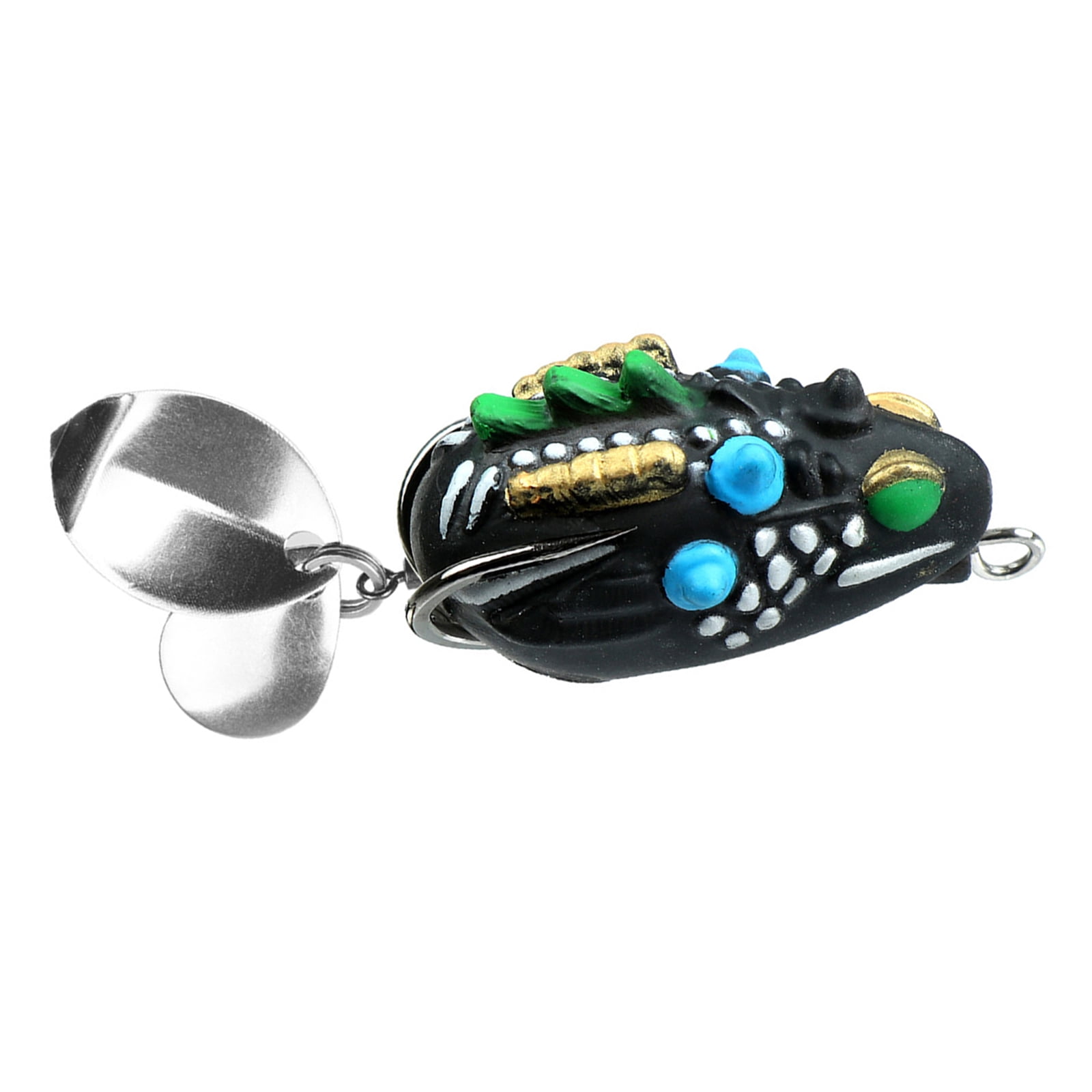 1. 3.5cm PVC Ray Frogs Crankbait Lures with Double Hook for Blackfish ...