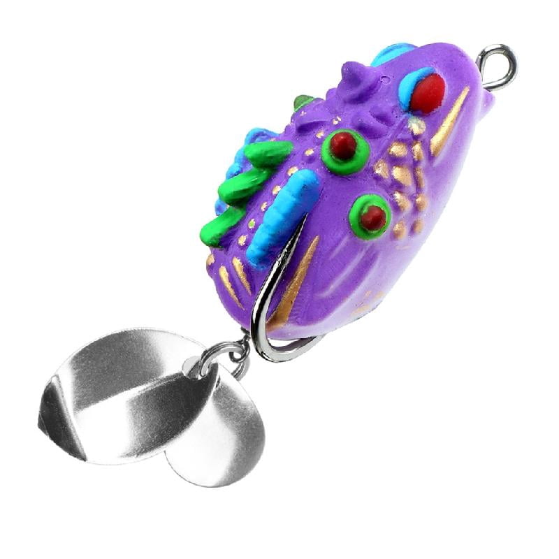 1. 3.5cm PVC Ray Frogs Crankbait Lures with Double Hook for Blackfish ...
