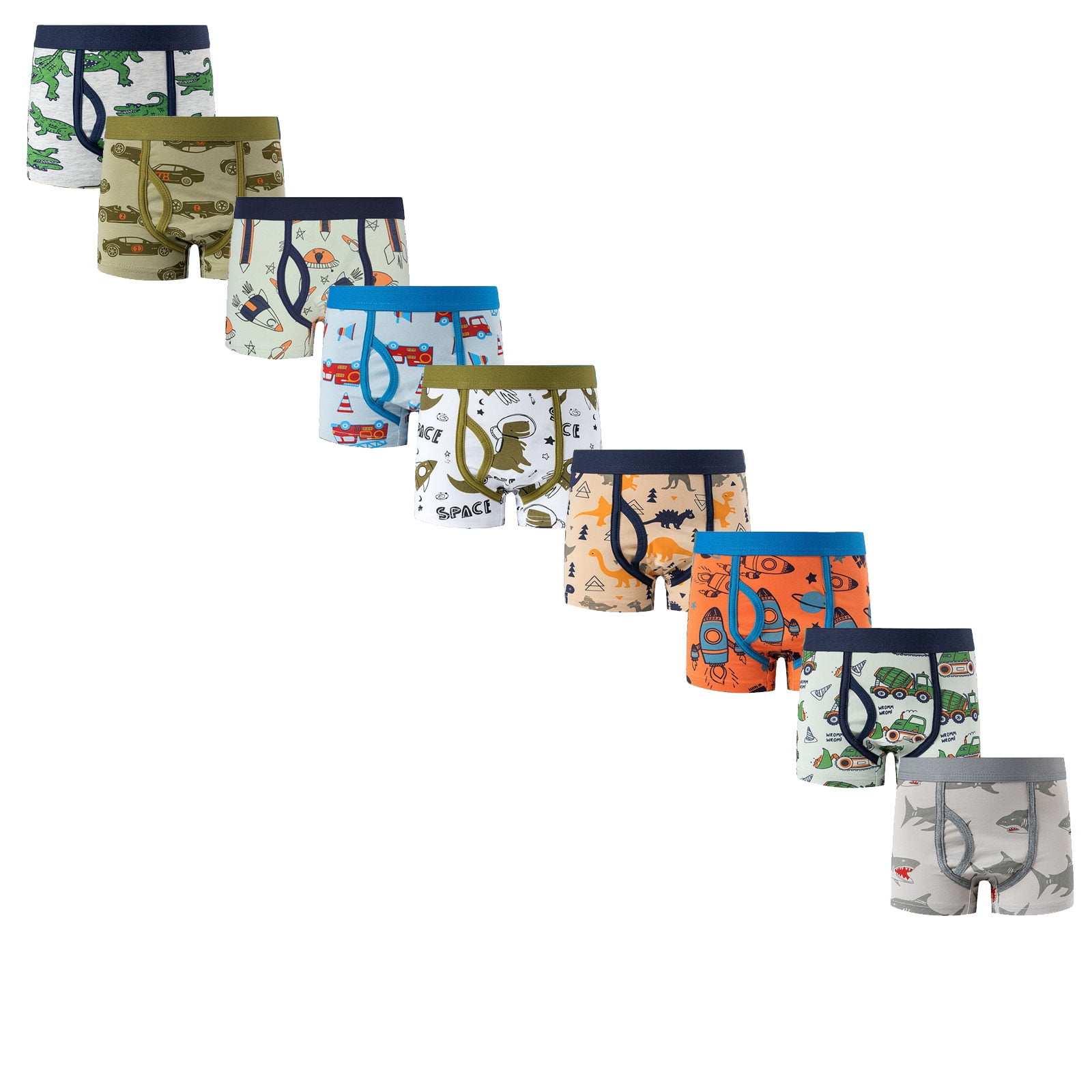 1/3/6/9-Pack Boys Boxer Briefs Shorts Toddler Kids Cotton Underwear Car ...