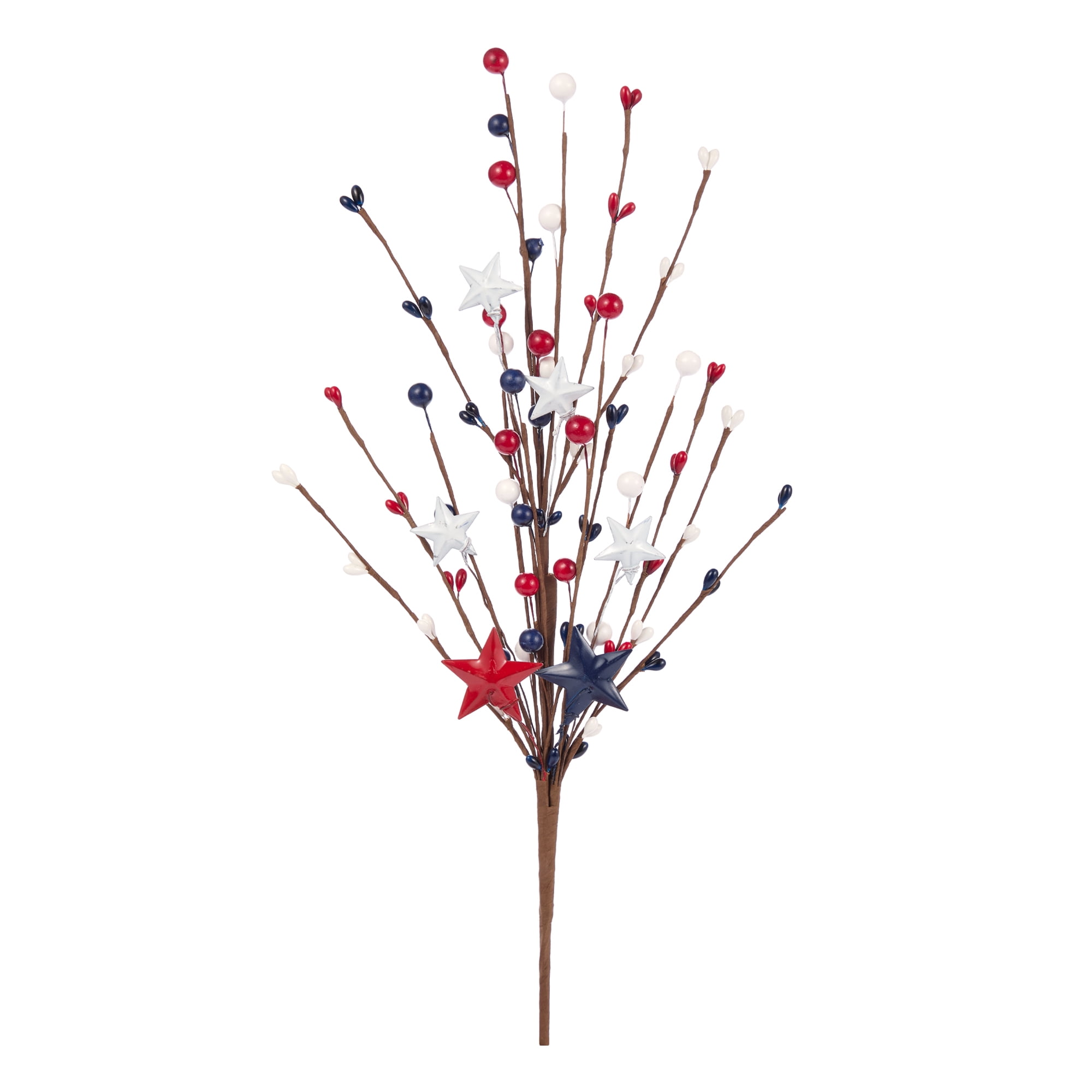 1/3/6 Artificial Berry Stems with Star, 4th of July Patriotic Branches ...