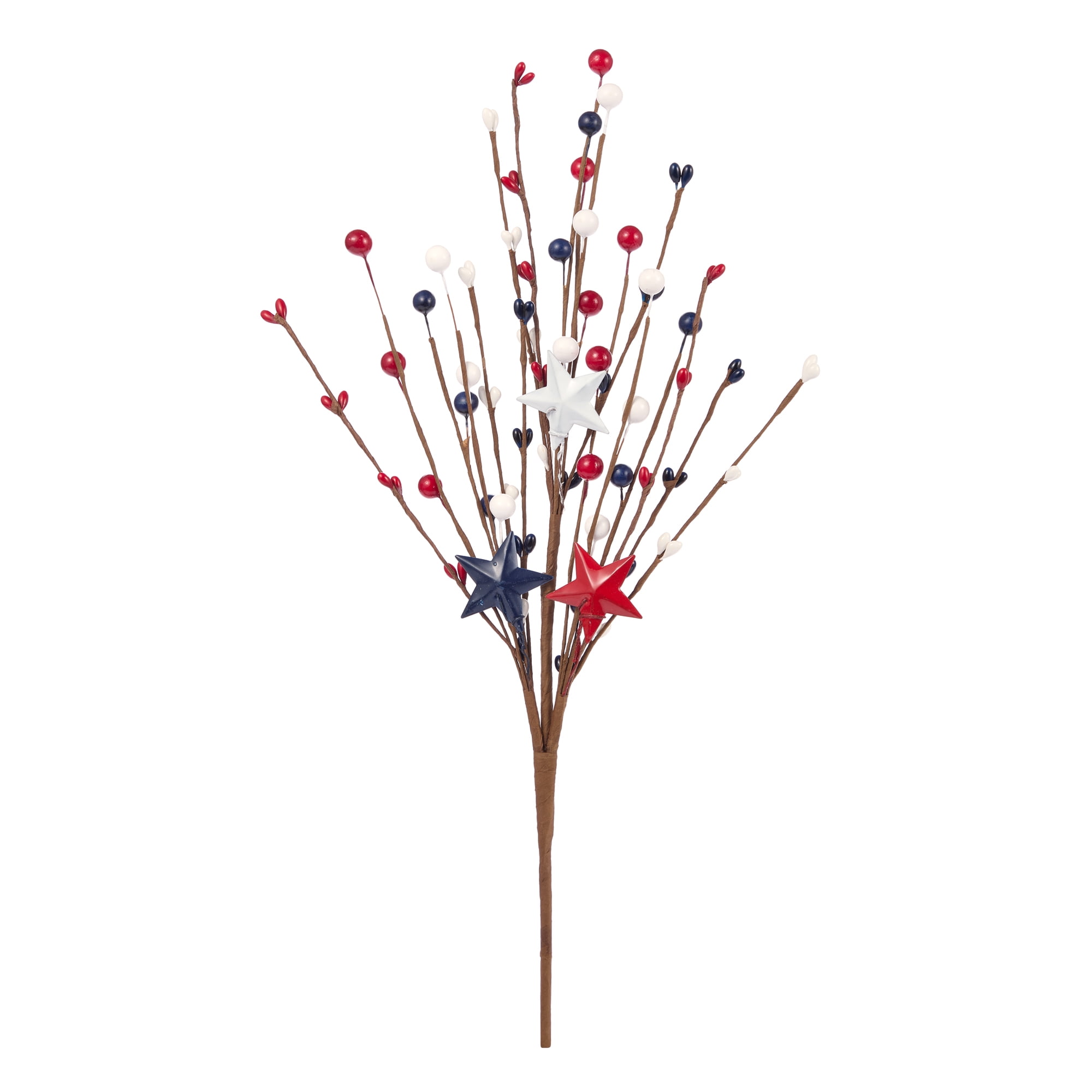 1/3/6 Artificial Berry Stems with Star, 4th of July Patriotic Branches ...