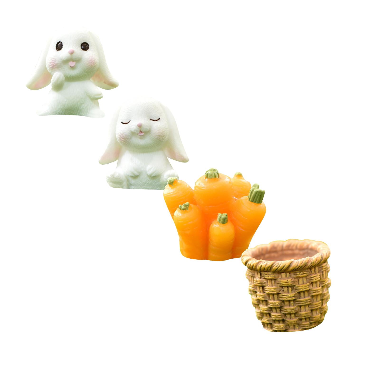 1/3/6pcs Rabbit Figures Cake Topper, Easter Mini Bunny Cupcake Toppers ...