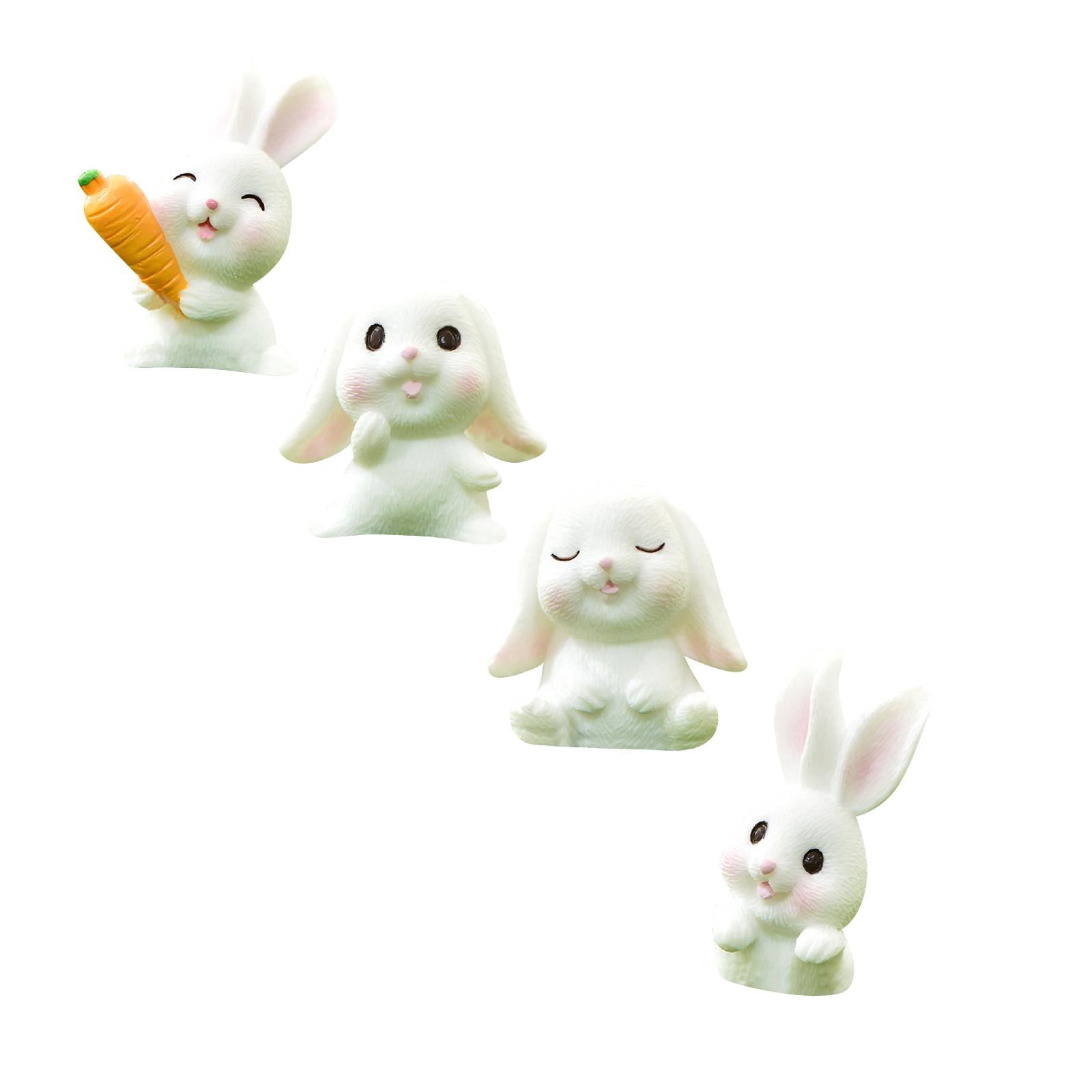 1/3/6pcs Rabbit Figures Cake Topper, Easter Mini Bunny Cupcake Toppers ...