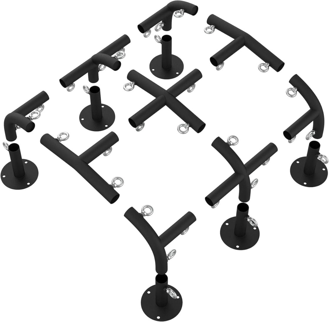 1 3/8'' Canopy Fittings for 6 Leg Carport Frame Parts, Black Canopy ...