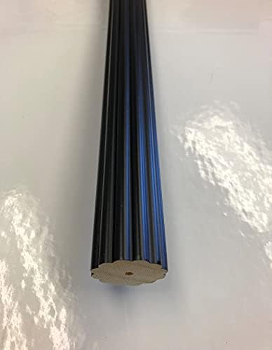 1 3/8 Inch Diameter Drapery Wood Fluted Curtain Rod 6 Ft (Black ...
