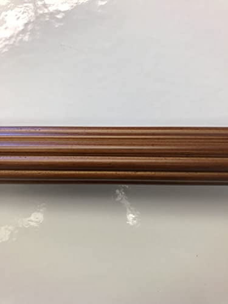 1 3/8 Inch Diameter Drapery Wood Fluted Curtain Rod 6 Ft (Walnut ...