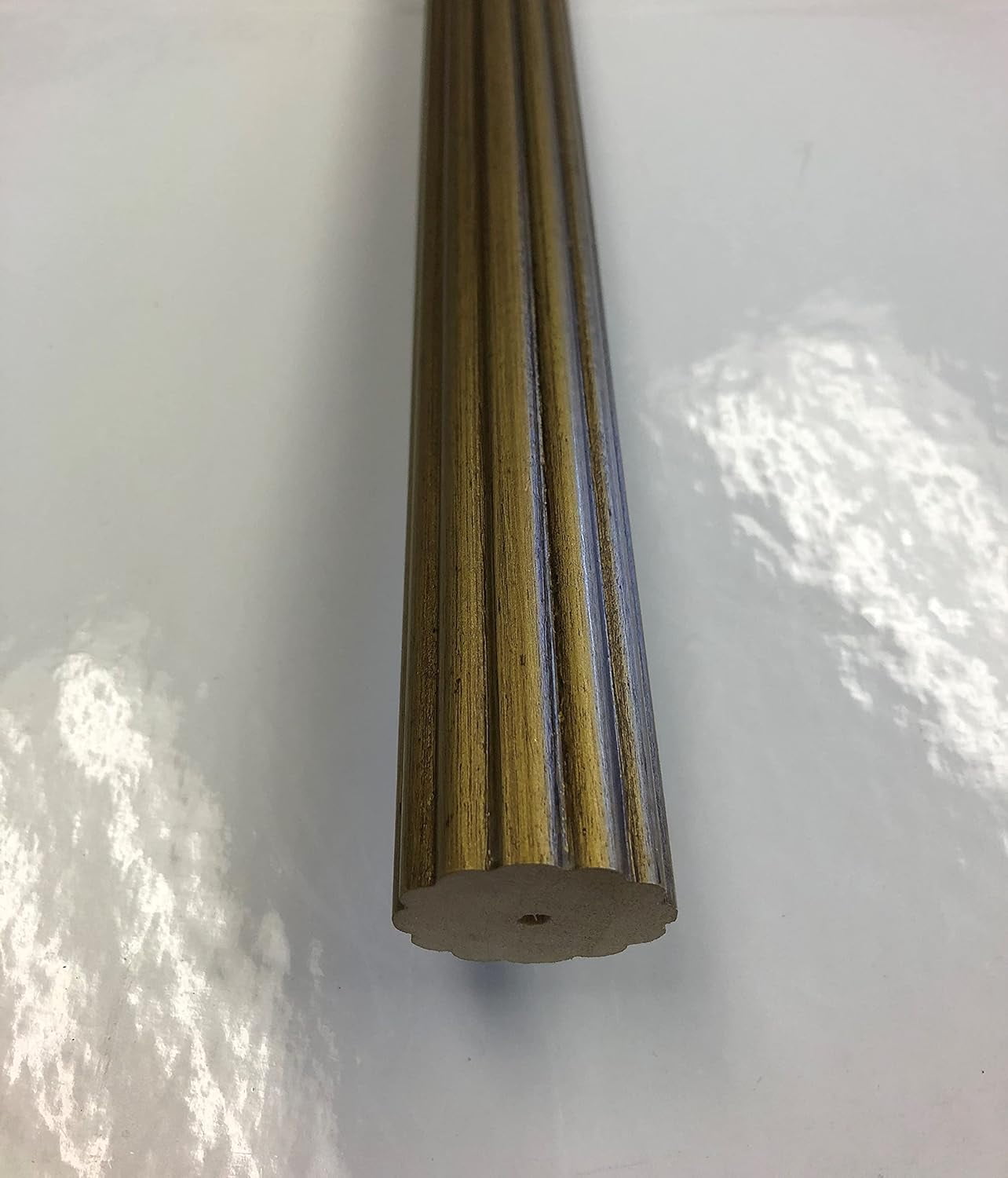 1 3/8 Inch Diameter Drapery Wood Fluted Curtain Rod 8 Ft (Gold ...