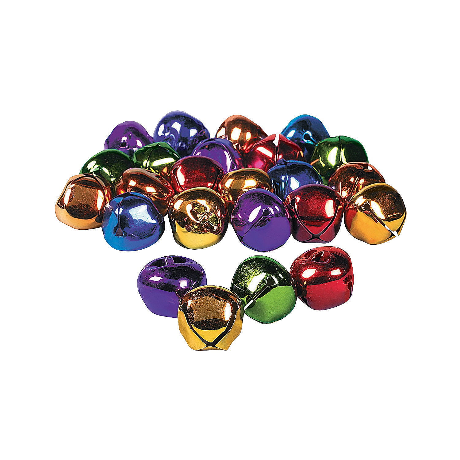 1-3/8" Jumbo Rainbow Jingle Bells - 24 Pc., Craft Supplies, Bells, Bulk ...