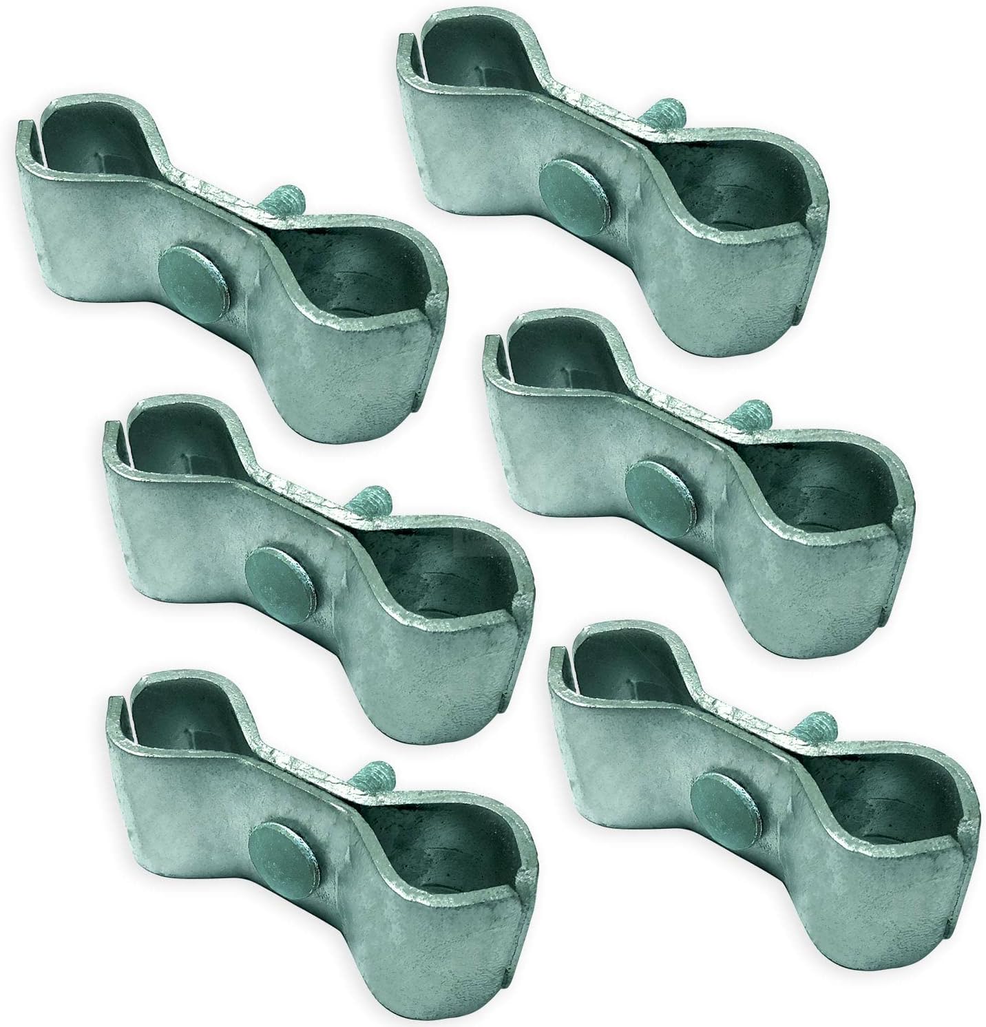 1-3/8" Silver Galvanized Steel Temporary Fence Panel Clamp Set with ...