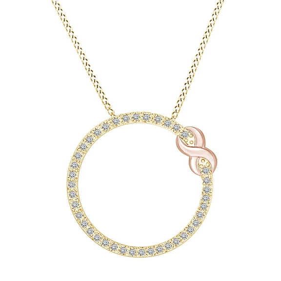 AFFY 1/10 CT White Natural Lock and Key Pendant Necklace 14k Yellow ...