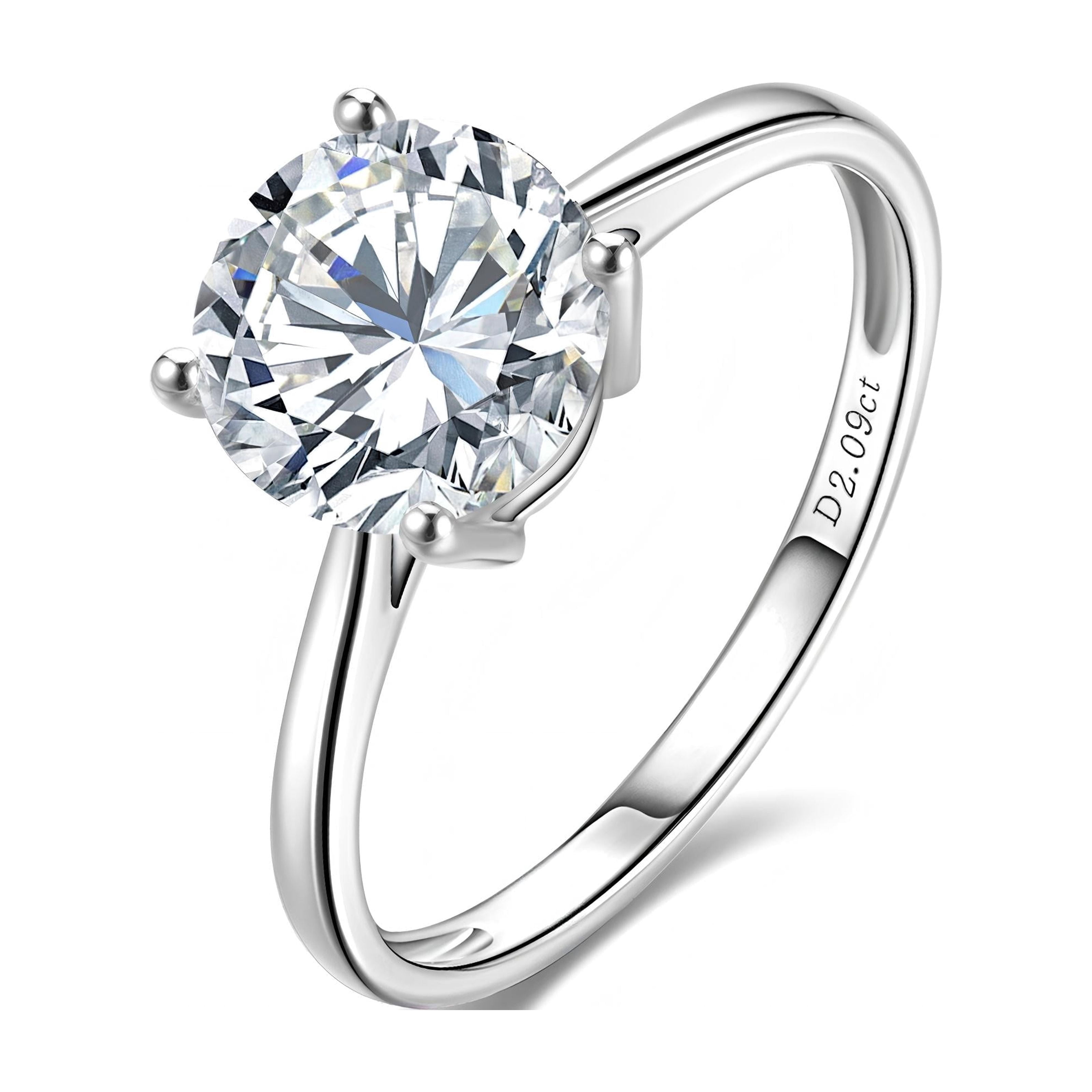 1-2 Carat Lab Grown Diamond 14K White Gold Engagement Ring for Women ...