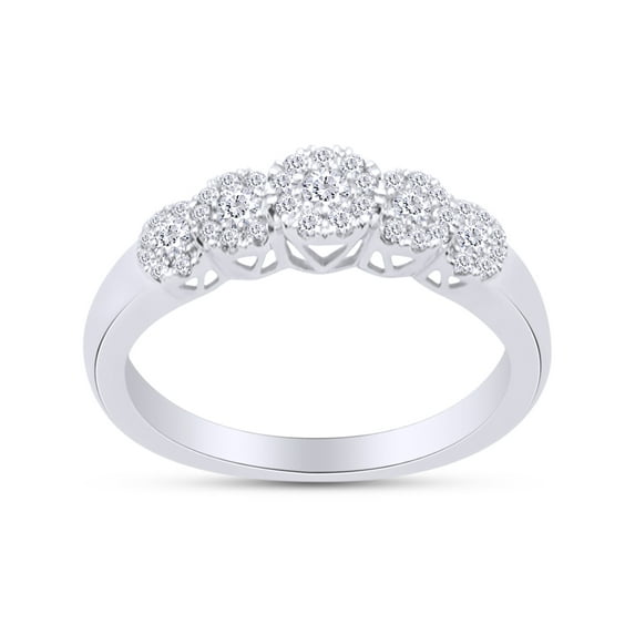 1/3 Carat Round Cut White Natural Diamond Engagement Wedding Band Ring ...