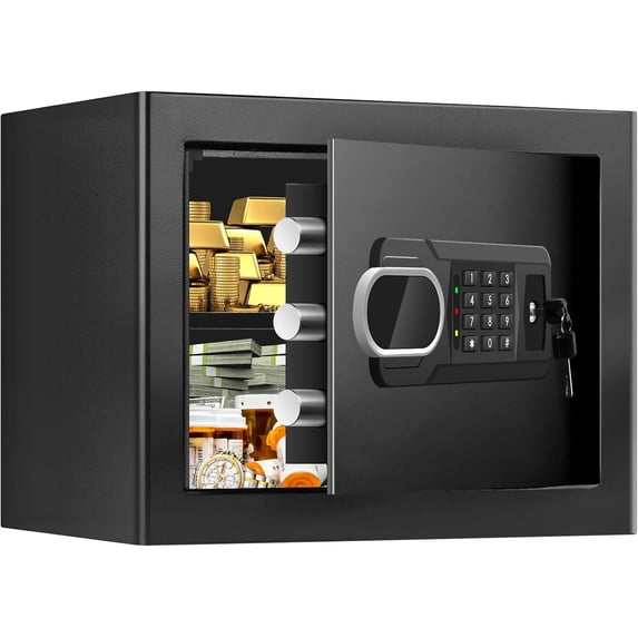 1.3 Cubic Feet Fireproof Small Safe Box with Digital Keypad, Spare Keys ...